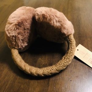C.C | Accessories | Cc Taupe Cable Knit Ear Muffs Wfaux Fur | Poshmark